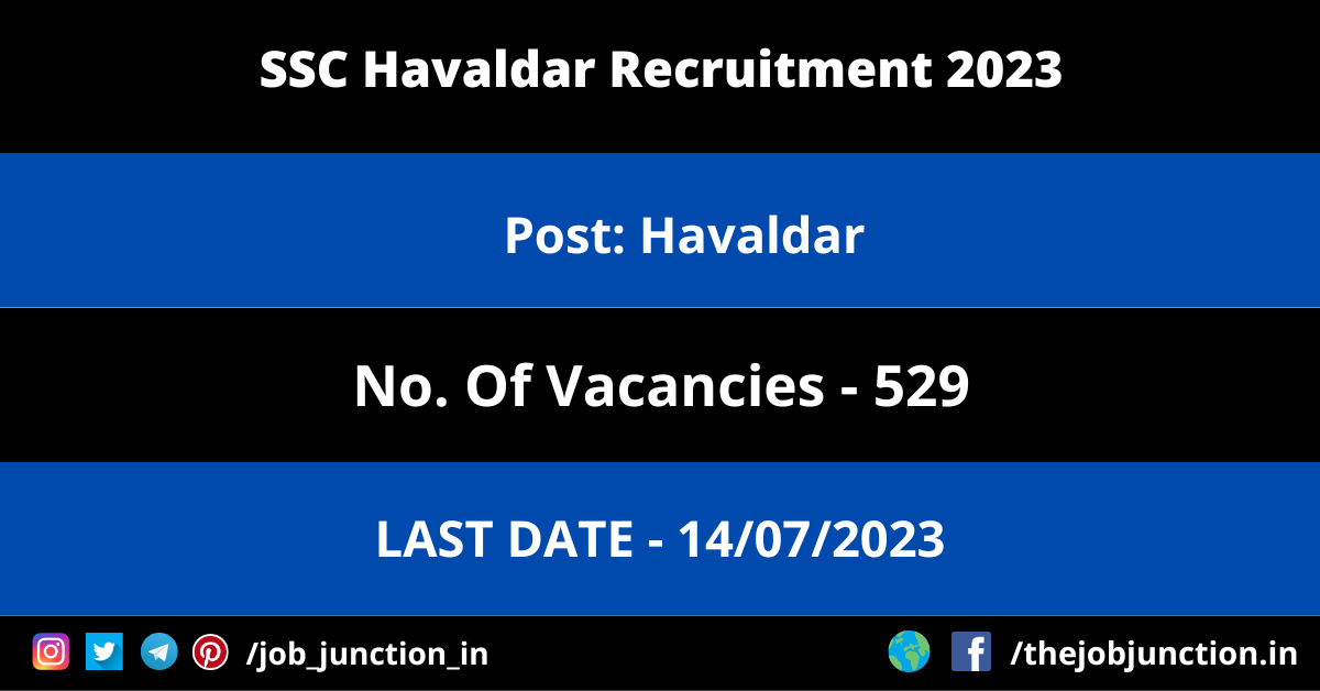 Ssc Havaldar Recruitment 2023 Job Junction