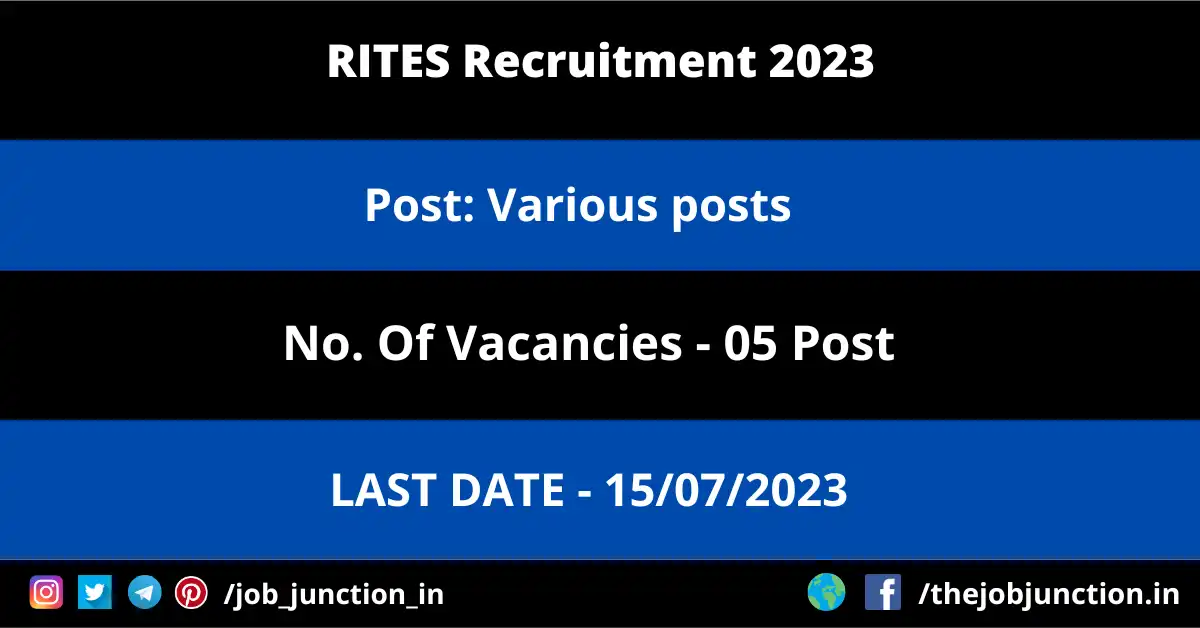 RITES Recruitment 2023 - JOB JUNCTION